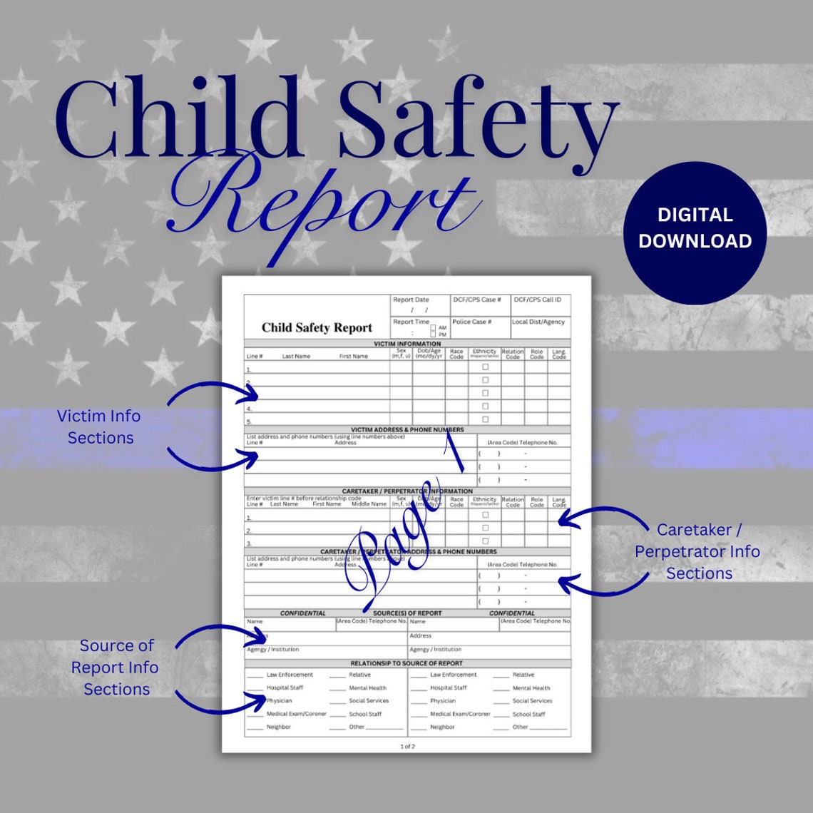 Law Enforcement Child Safety Report, Child Safety Checklist, Digital ...