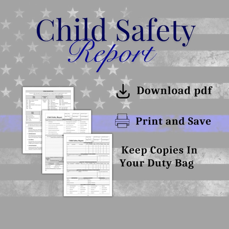 Law Enforcement Child Safety Report, Child Safety Checklist, Digital ...