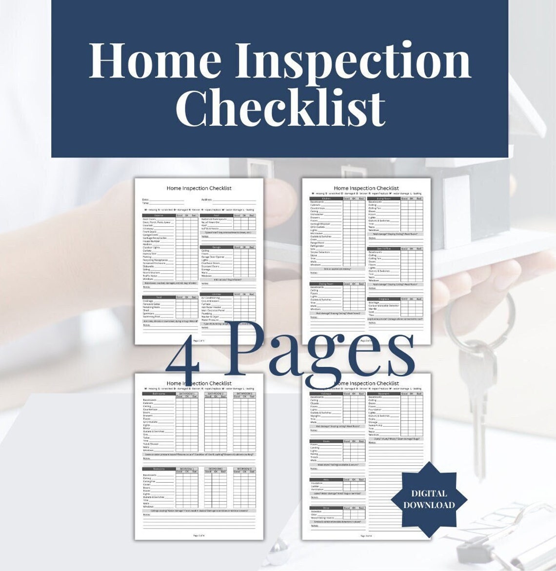 Home Inspection Checklist, Investor Inspection Checklist, Real Estate ...