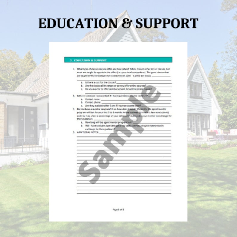 Real Estate Agent Brokerage Questionnaire Interview - Etsy