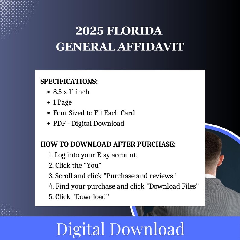 2025 Florida General Affidavit Notary Certificates, Notary Forms ...