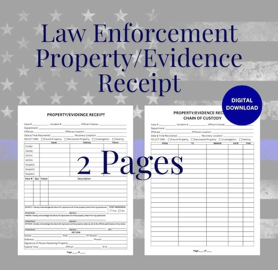 Police Evidence Sheet Examples