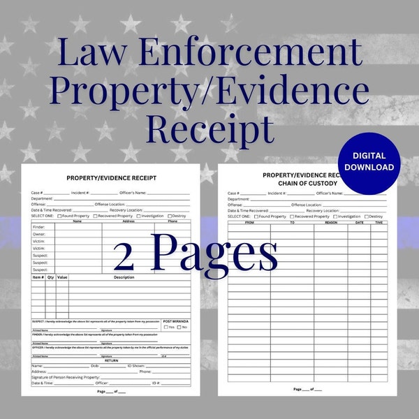 Evidence Forms - Etsy