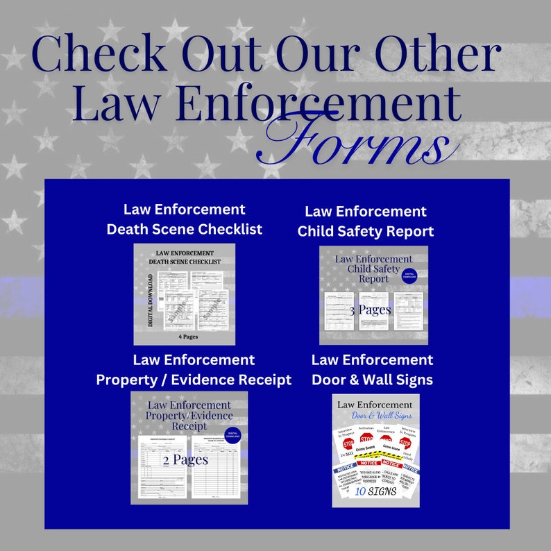 Law Enforcement Crime Scene Log, Law Enforcement Forms, Police Forms ...