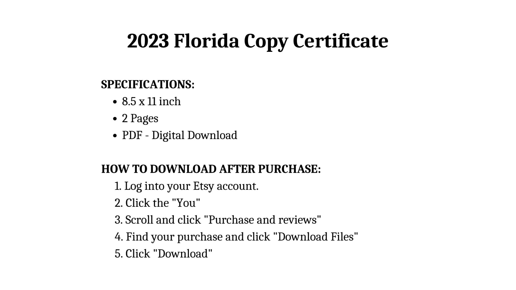 2023 Florida Notary Copy Certificate, Photocopy Certificate, Notary ...