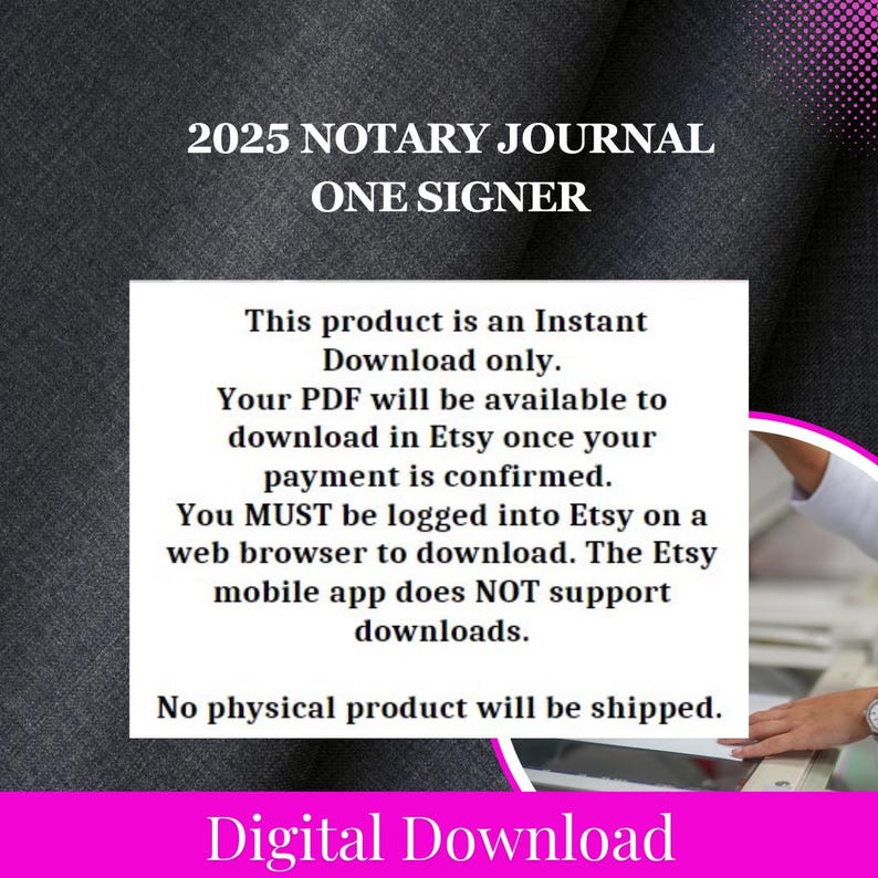 2025 Notary Journal Printable, Looseleaf Notary Journal, General Notary ...