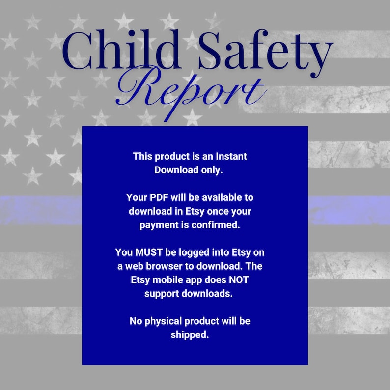 Law Enforcement Child Safety Report, Child Safety Checklist, Digital ...