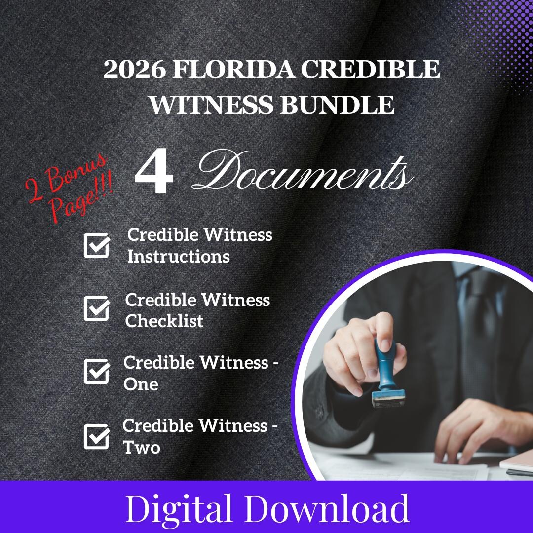 2026 Florida Notary Credible Witness Bundle (digital Download) - Etsy