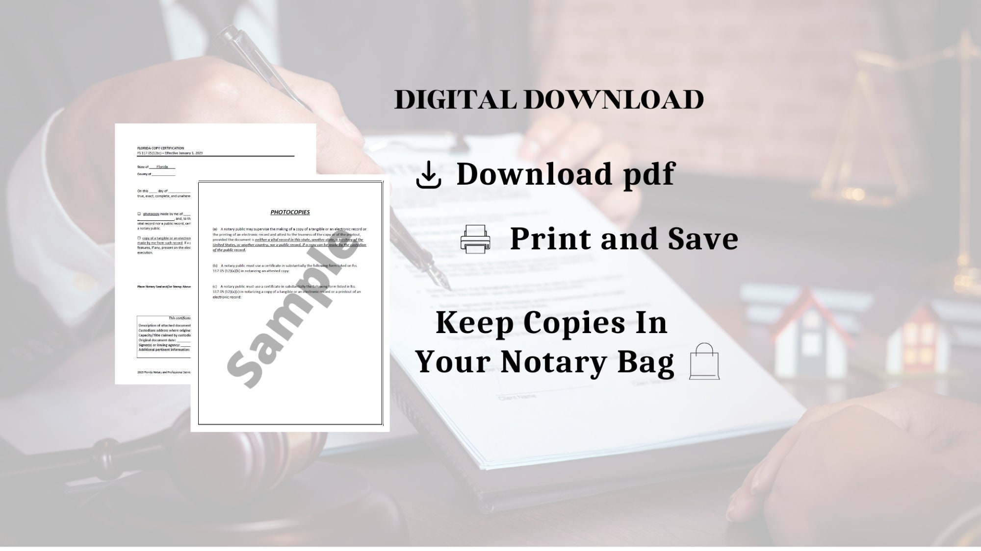 2023 Florida Notary Copy Certificate, Photocopy Certificate, Notary ...