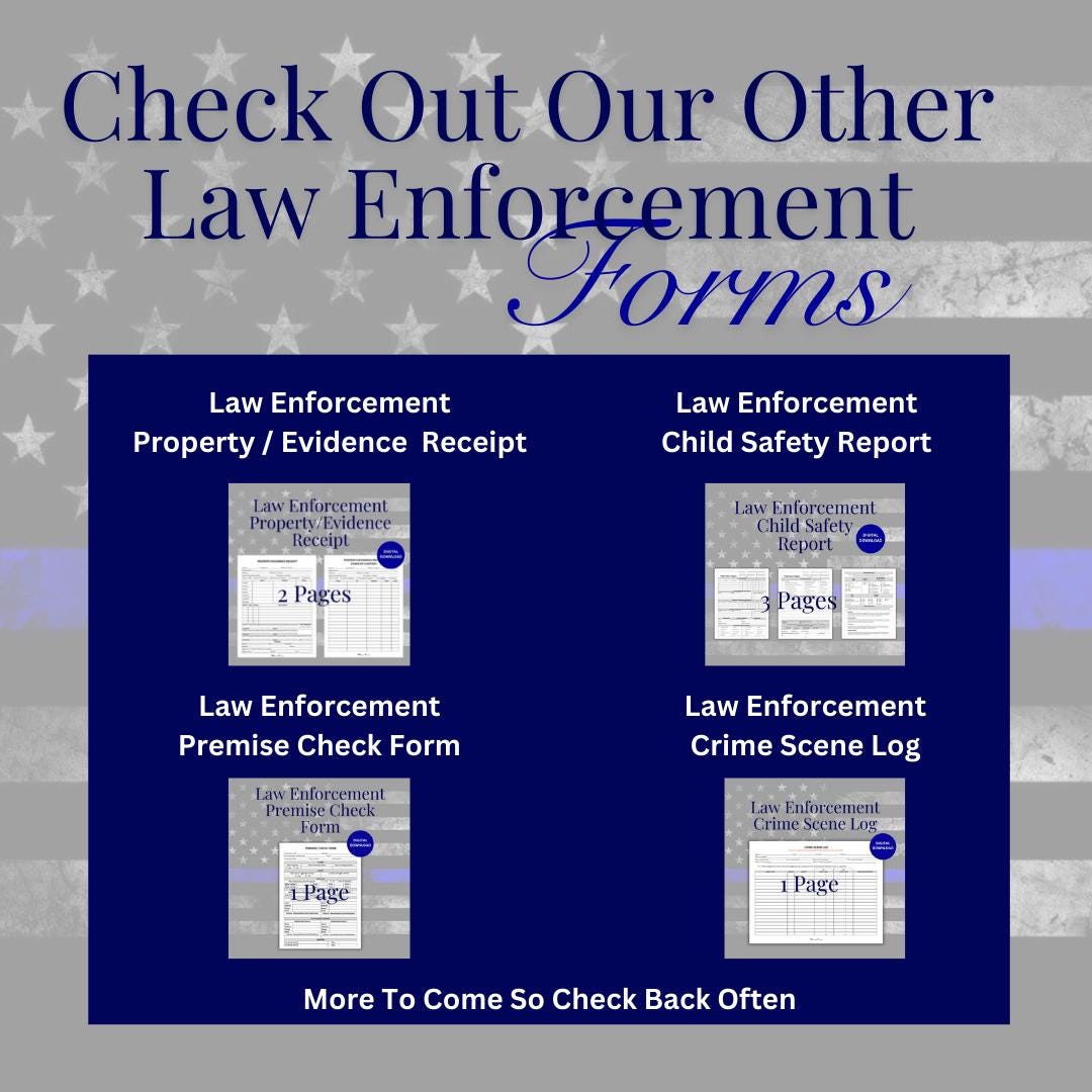 Law Enforcement Death Scene Checklist, Digital Download, Printable ...