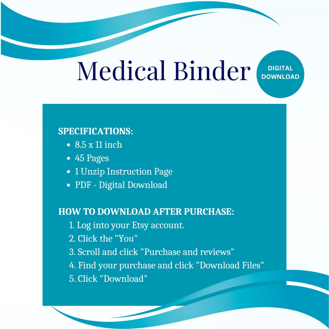 Medical Binder Fillable PDF, Medical Trackers, Medical Journals ...