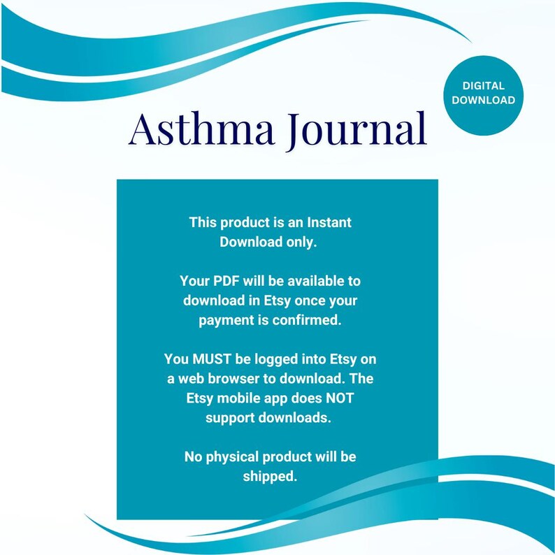 Printable Asthma Journal, Symptom & Medication Tracker (digital ...