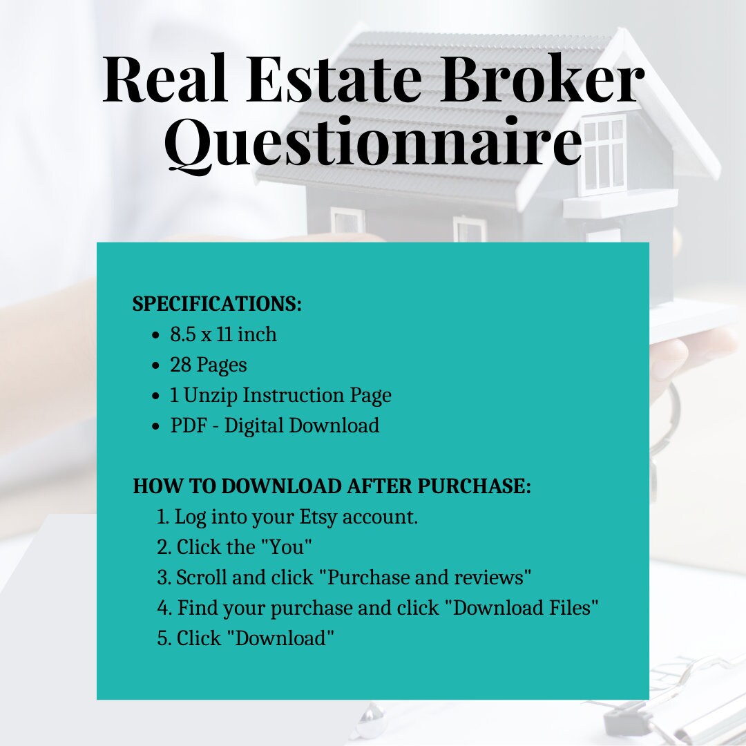 Real Estate Agent Brokerage Questionnaire, Interview Questions ...