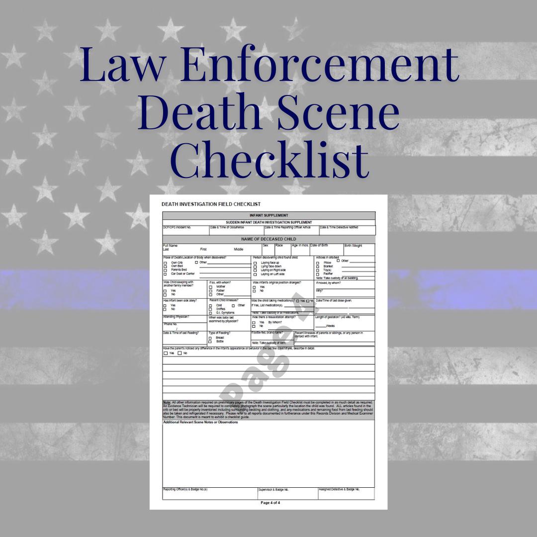 Law Enforcement Death Scene Checklist, Digital Download, Printable ...
