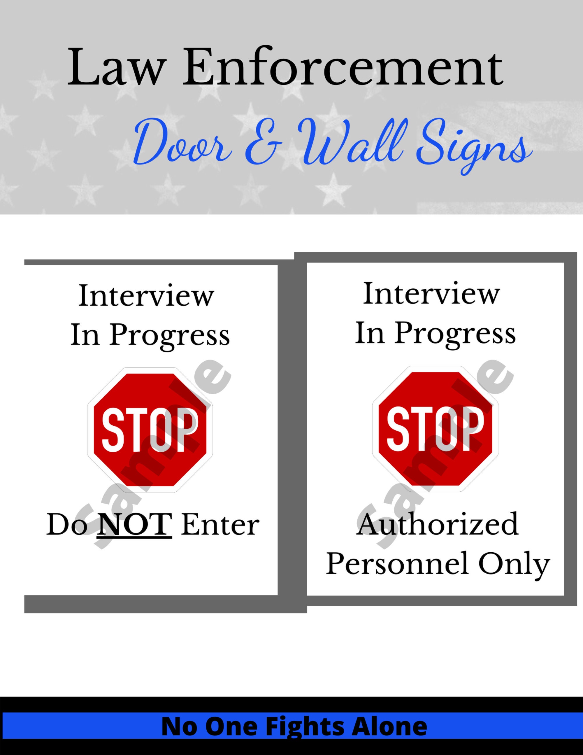 Law Enforcement Door & Wall Sign Bundle, Door Notice, Wall Notice, PDF ...