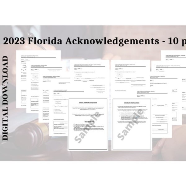 Notary Acknowledgement Form - Etsy
