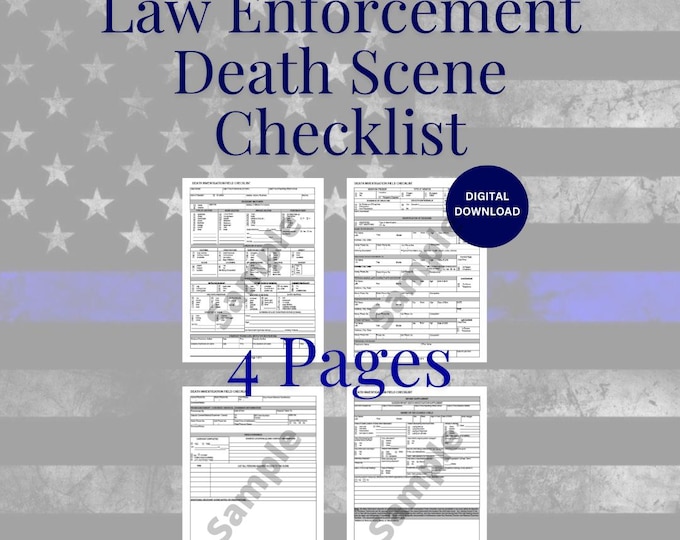 Law Enforcement Death Scene Checklist, Digital Download, Printable ...