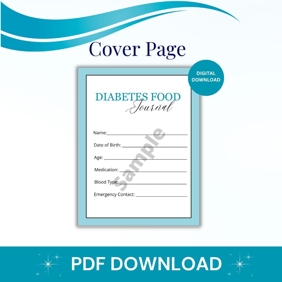 Diabetes Food Journal, Diabetes Food Log, Diabetes Food Tracker ...