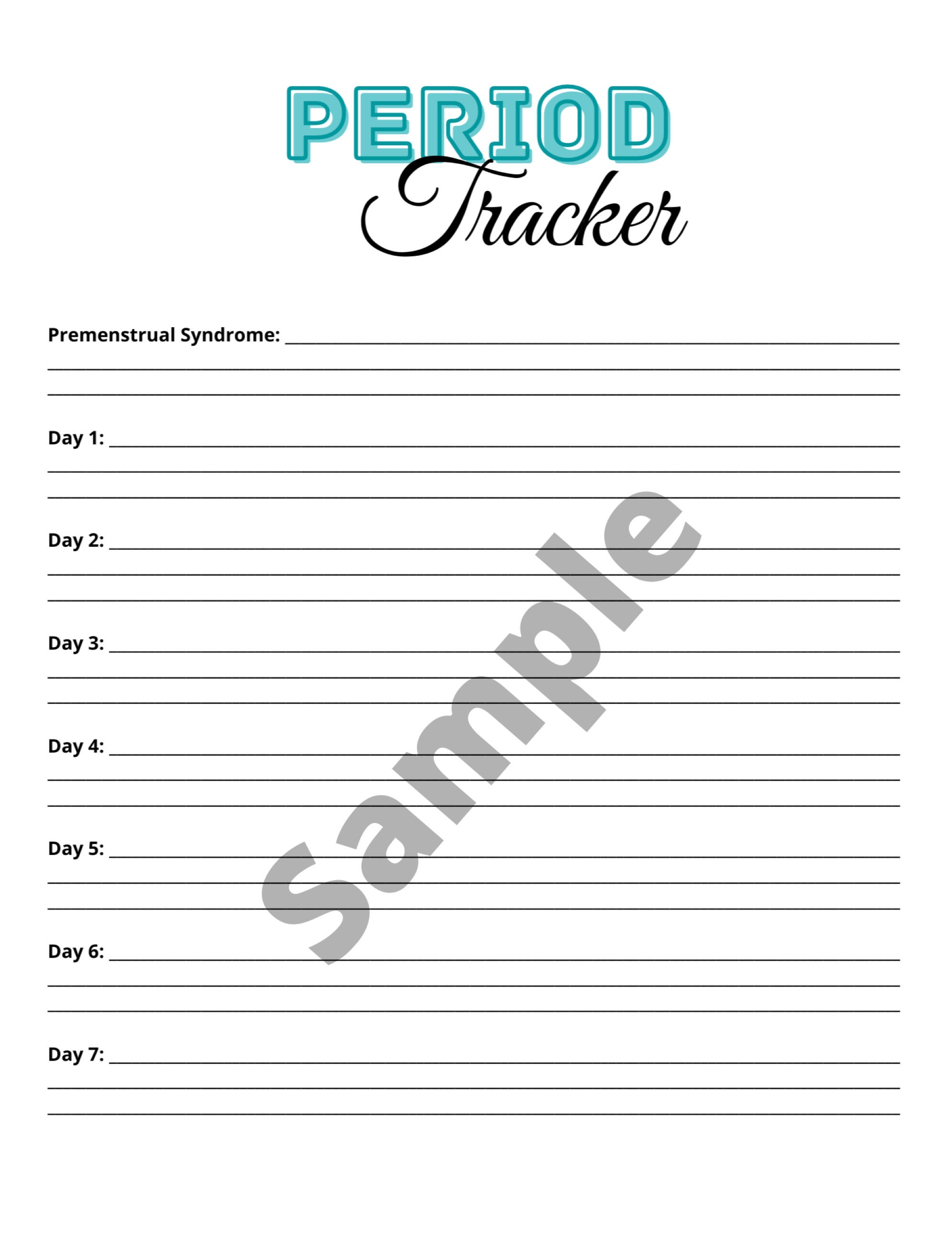 Period Tracker, Yearly Period Tracker, Monthly Period Tracker, Weekly ...