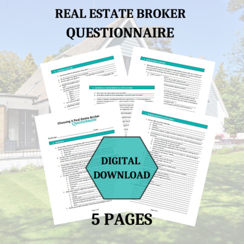 Real Estate Agent Brokerage Questionnaire Interview - Etsy