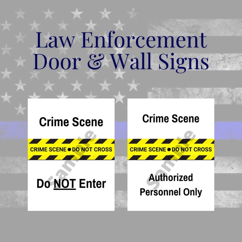 Law Enforcement Door & Wall Sign Bundle, 10 Printable Signs (digital ...