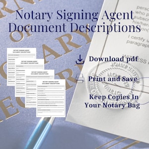 Notary Signing Agent Loan Document Descriptions, Loan Signing Agent ...