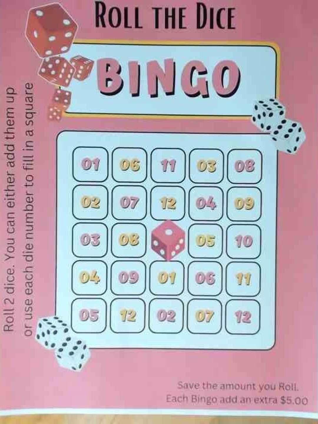 Roll the Dice Bingo - Etsy