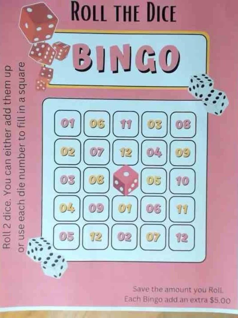 Roll the Dice Bingo - Etsy