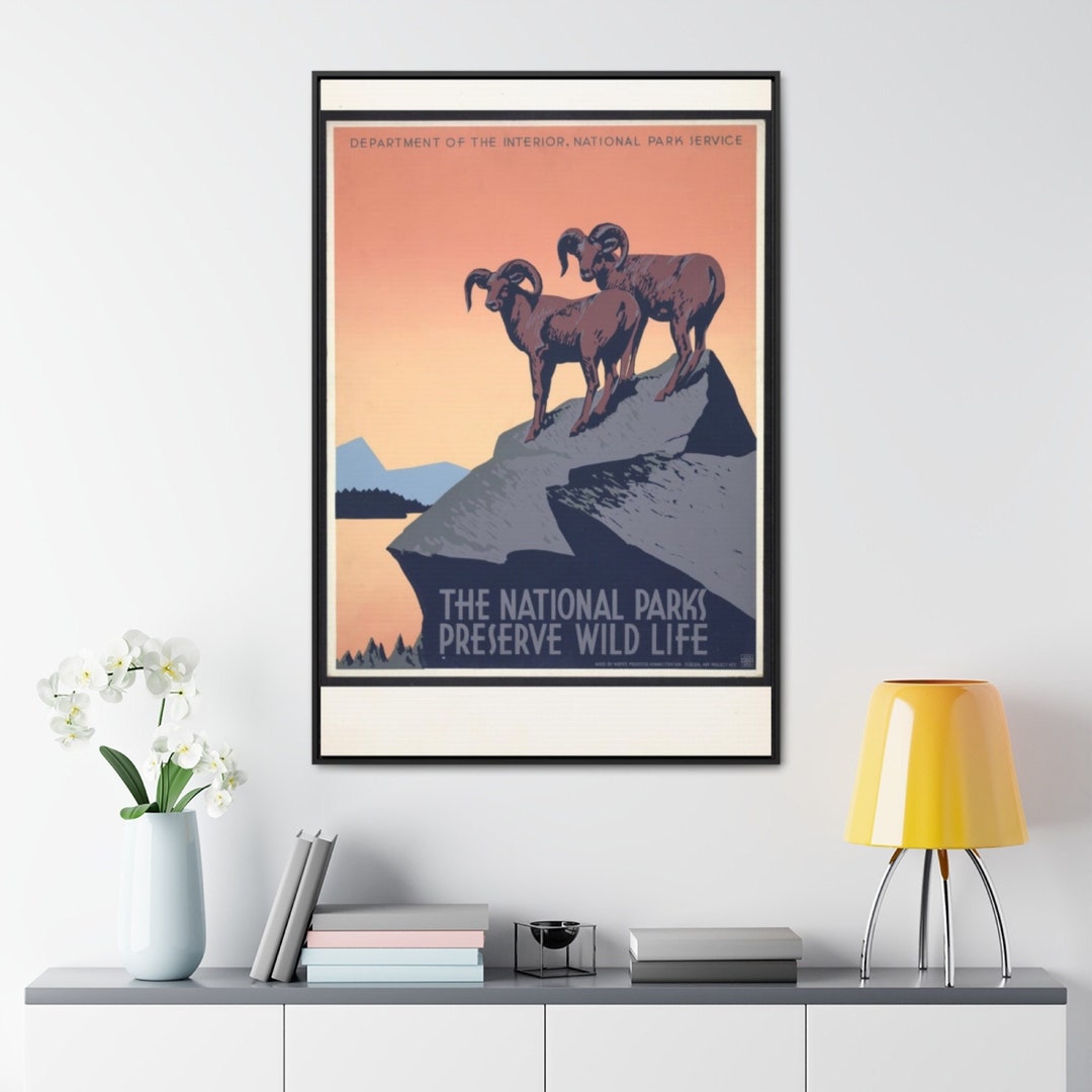 The National Parks Preserve Wild Life Wall Art Print, WPA Travel Poster ...
