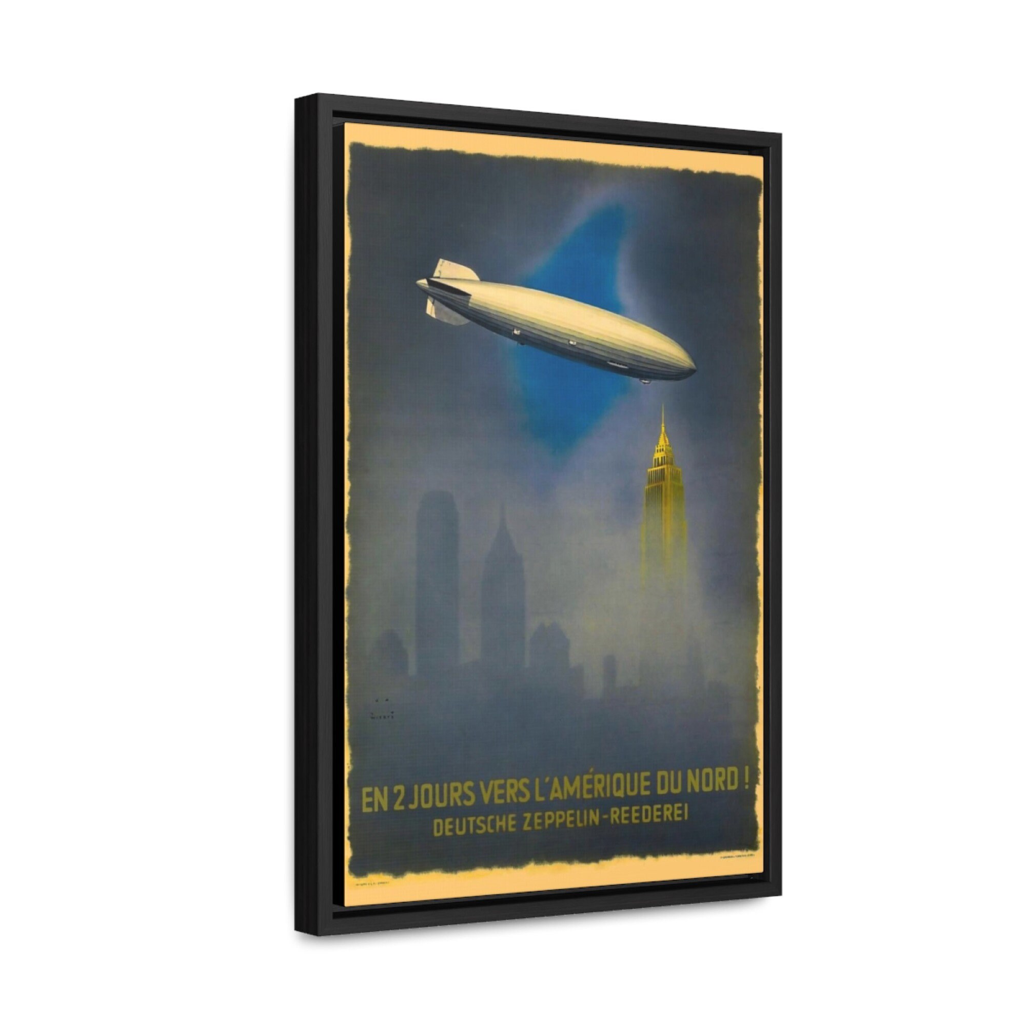 Hindenburg in New York Poster Vintage Zeppelin Air Travel Wall Art ...