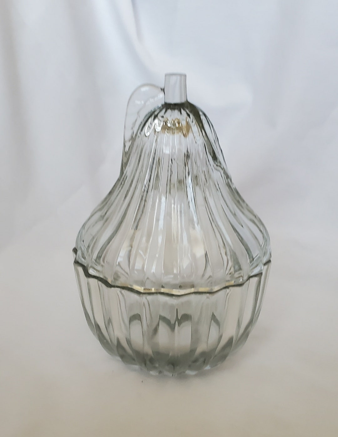 Sculpted Jeanette Glass Company Pear Shaped Bowl With Lid - Etsy