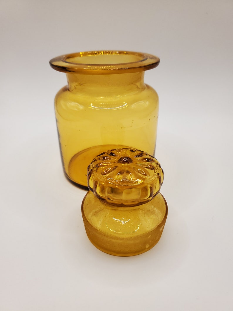 Vintage Takahashi Amber Apothecary Bottle With Daisy Lid - Etsy