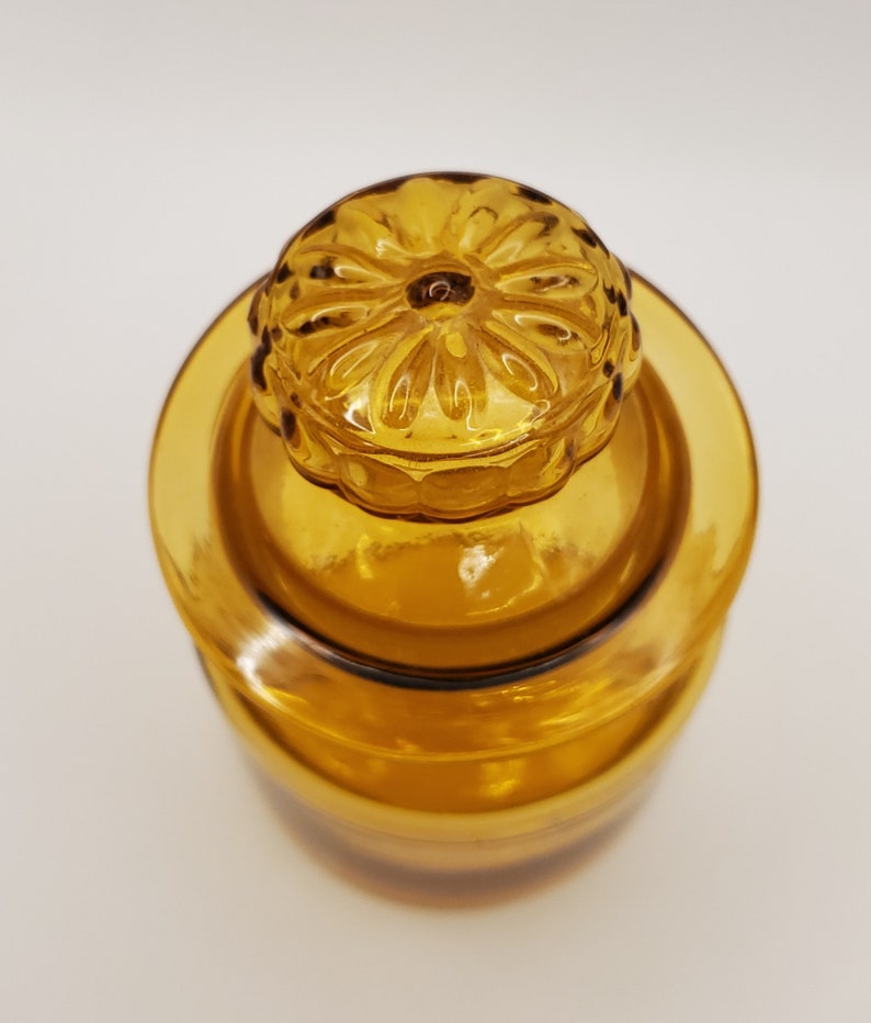 Vintage Takahashi Amber Apothecary Bottle With Daisy Lid - Etsy
