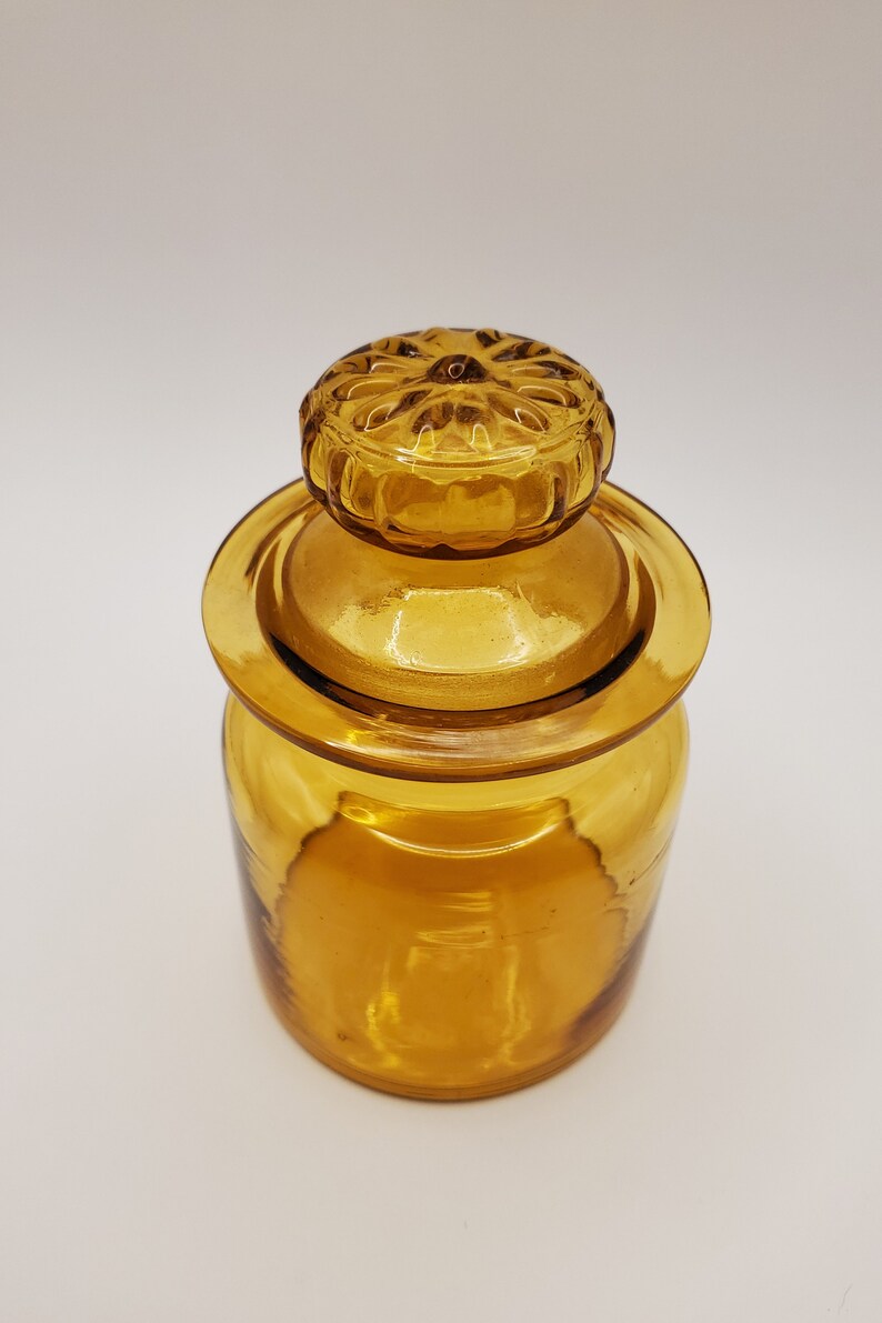 Vintage Takahashi Amber Apothecary Bottle With Daisy Lid - Etsy