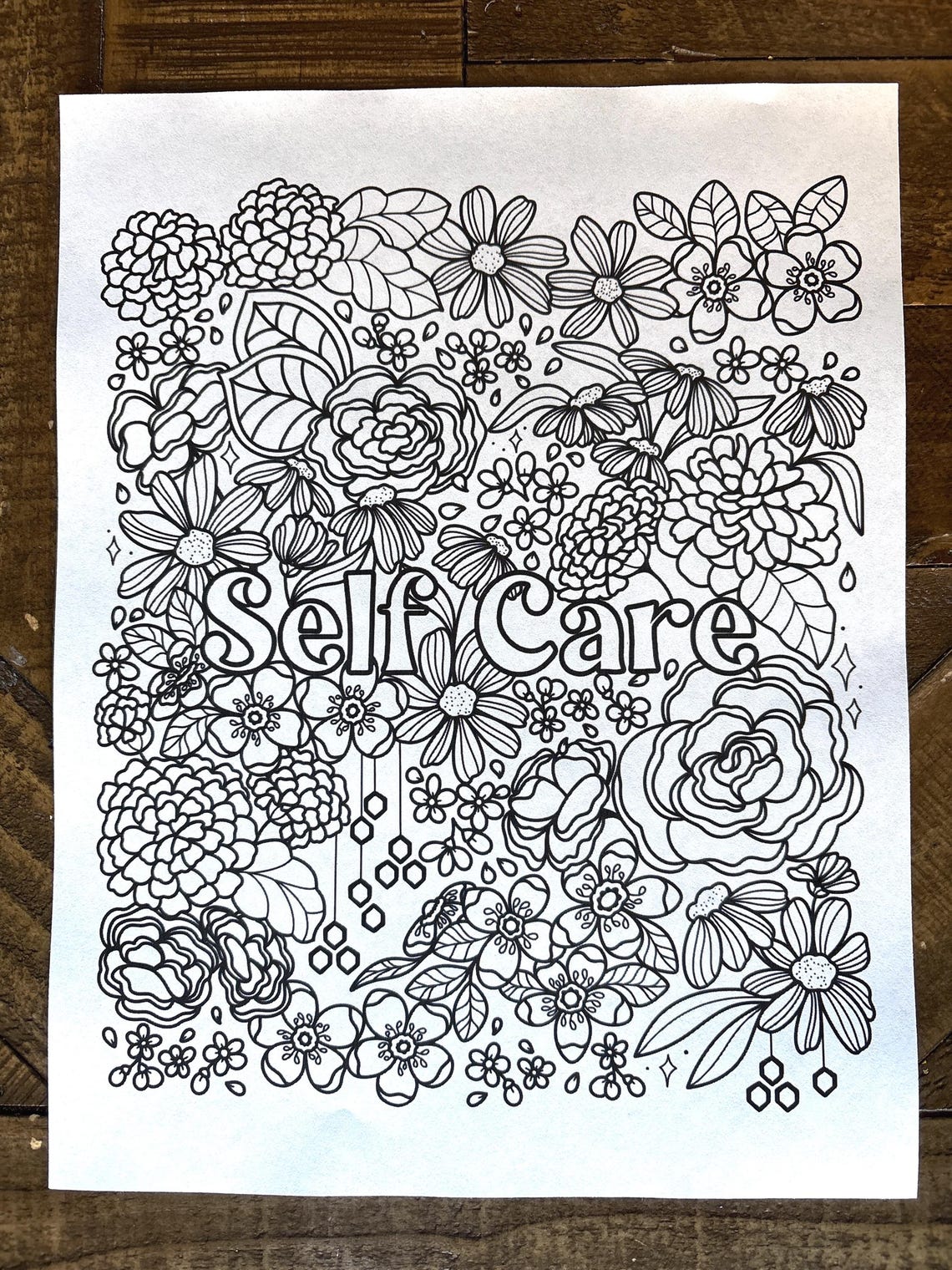 Self Care Printable Coloring Page- Mental Health Wellness- Boho and ...