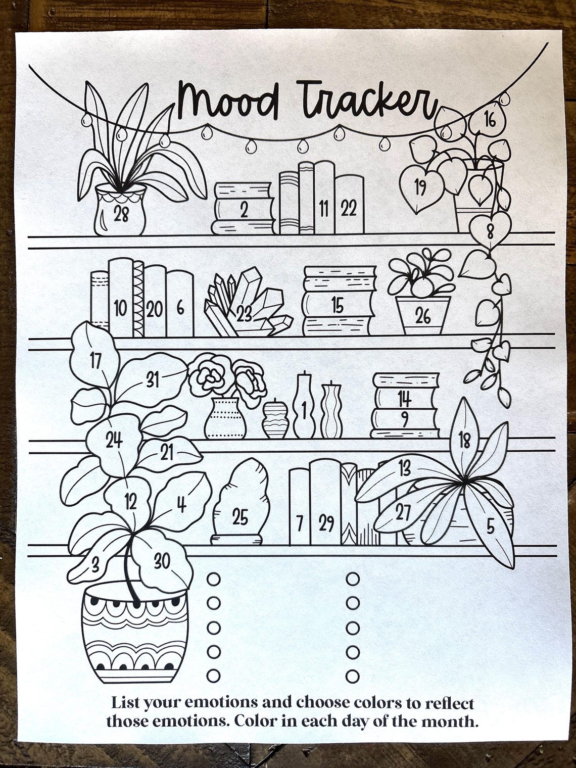 Mood Tracker- Printable Journaling Page- Plants Bohemian Botanical and ...