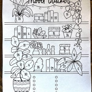 Mood Tracker- Printable Journaling Page- Plants Bohemian Botanical and ...