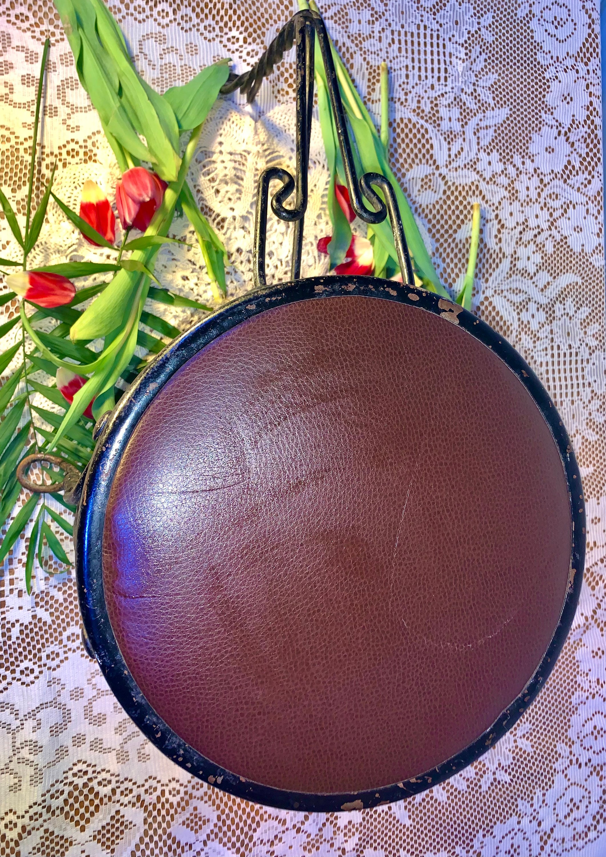 Antique 1930s Rare Twisted Black Metal Wire and Wood - Very UNIQUE ...
