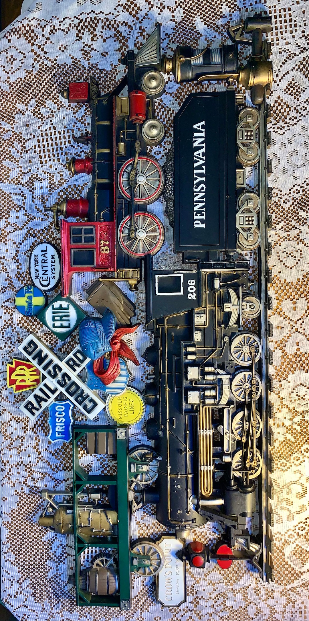 Vintage 1973 Railroad Train Wall Decor Sign Burwood Erie Pennsylvania Missouri Pacific Lines ...