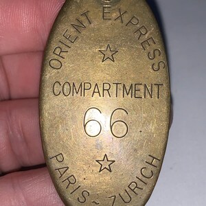 Rare Vintage 1970s Solid Brass Large Oval Orient Express Paris-zurich ...