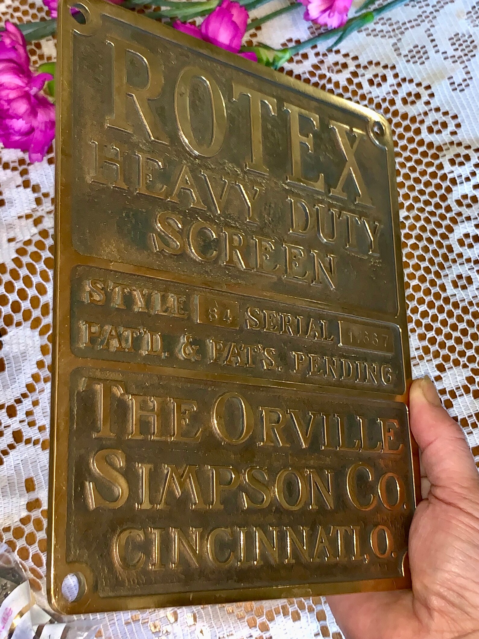 Vintage 1950s “ROTEX” Collectible Heavy Large Solid Brass Plaque 9” X 7 ...