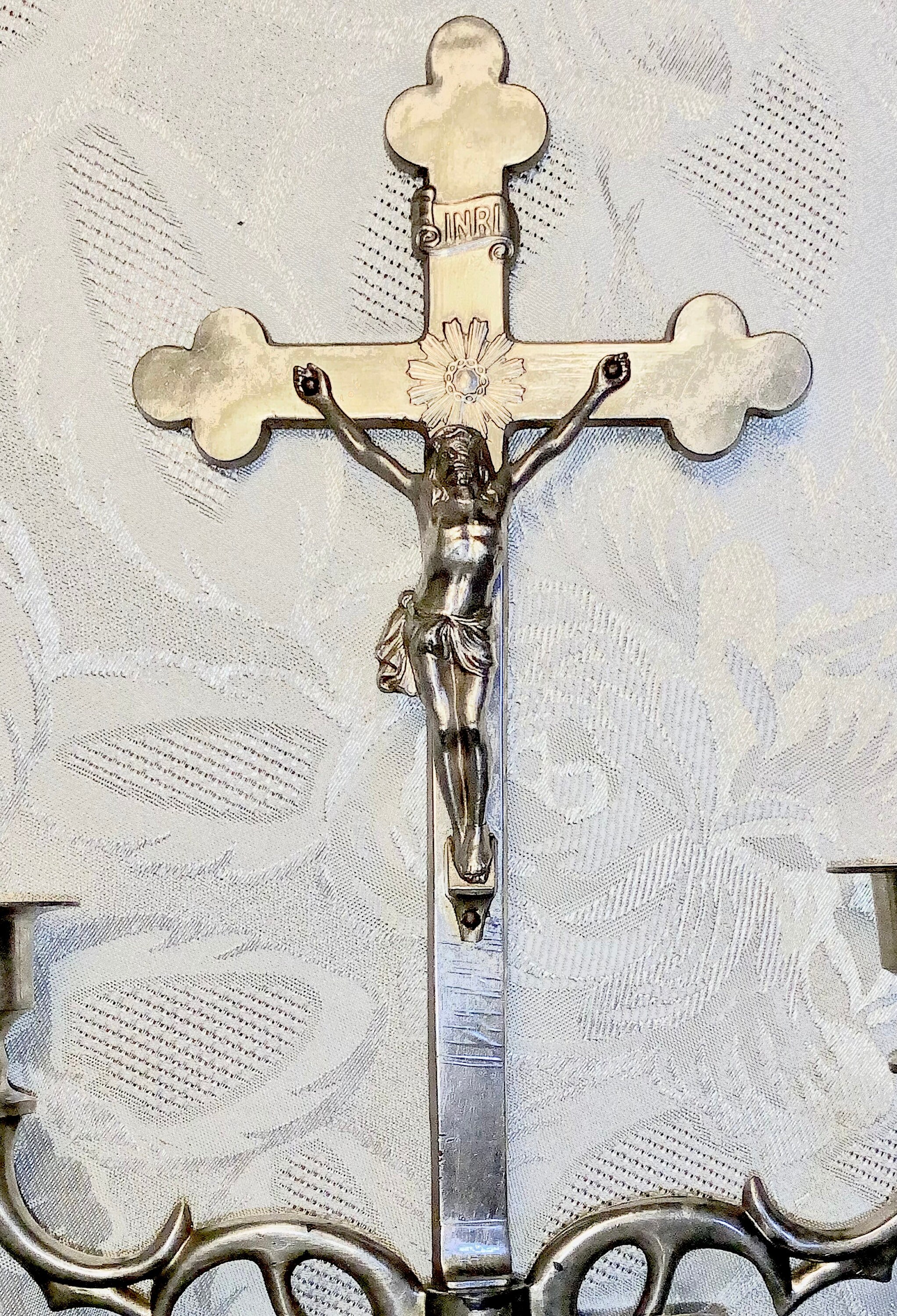 Antique Early 1900s Crucifix Large Cross Removable Water Font Double ...