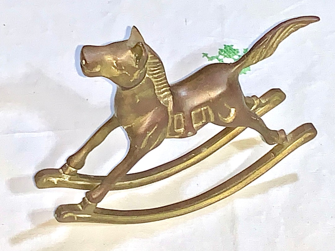 Vintage 1980s Solid Brass High Quality Rocking Horse That Really “rocks ...
