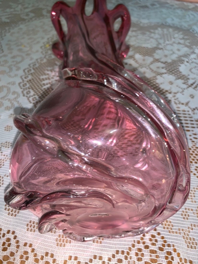 Vintage 1950’s “NF Design” Brand Art Glass Very Large 15” Tall UNIQUE ...