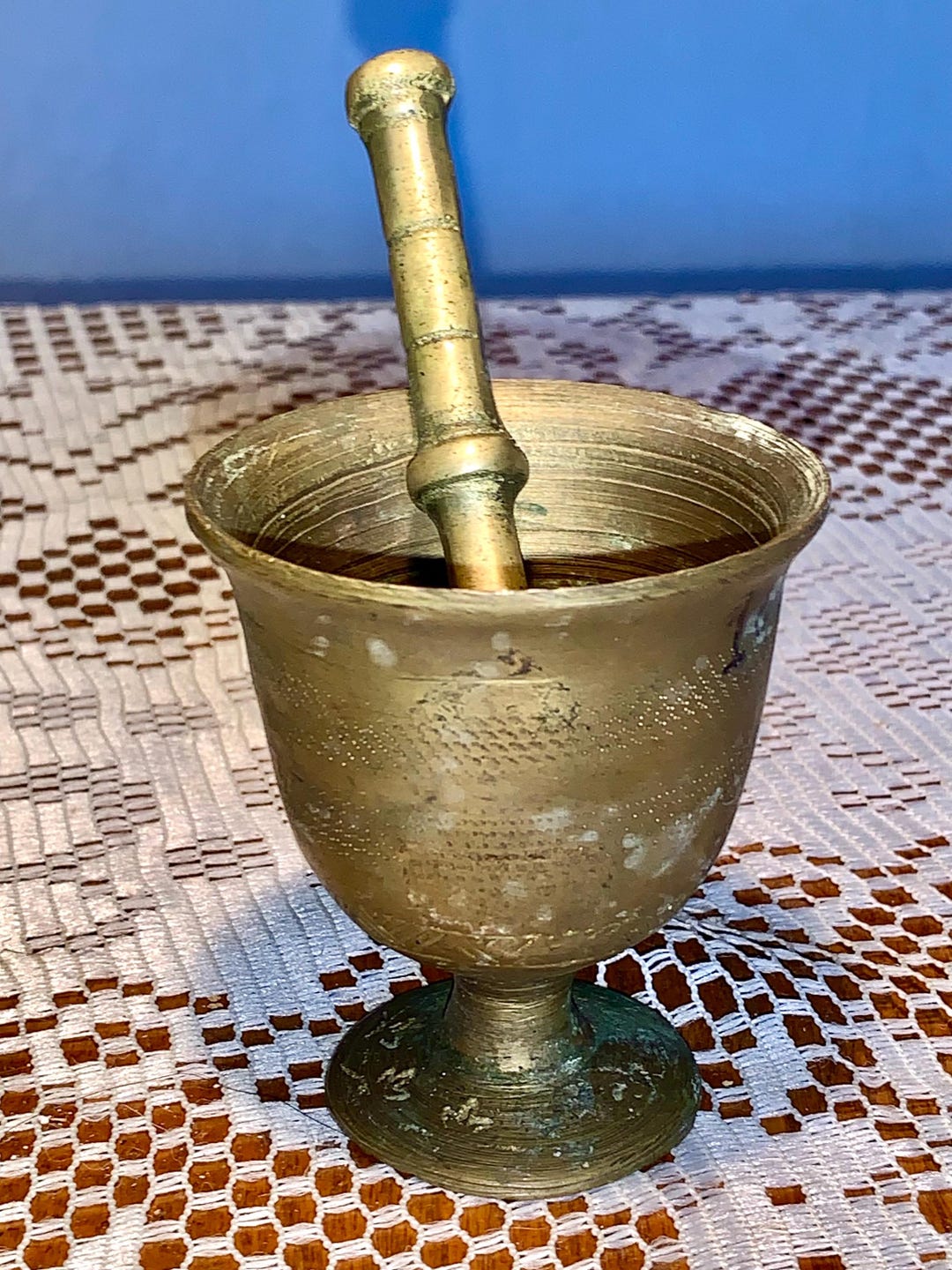 Vintage 1950s Brass/bronze Mortar and Pestle/grinder-pharmacy Kitchen ...
