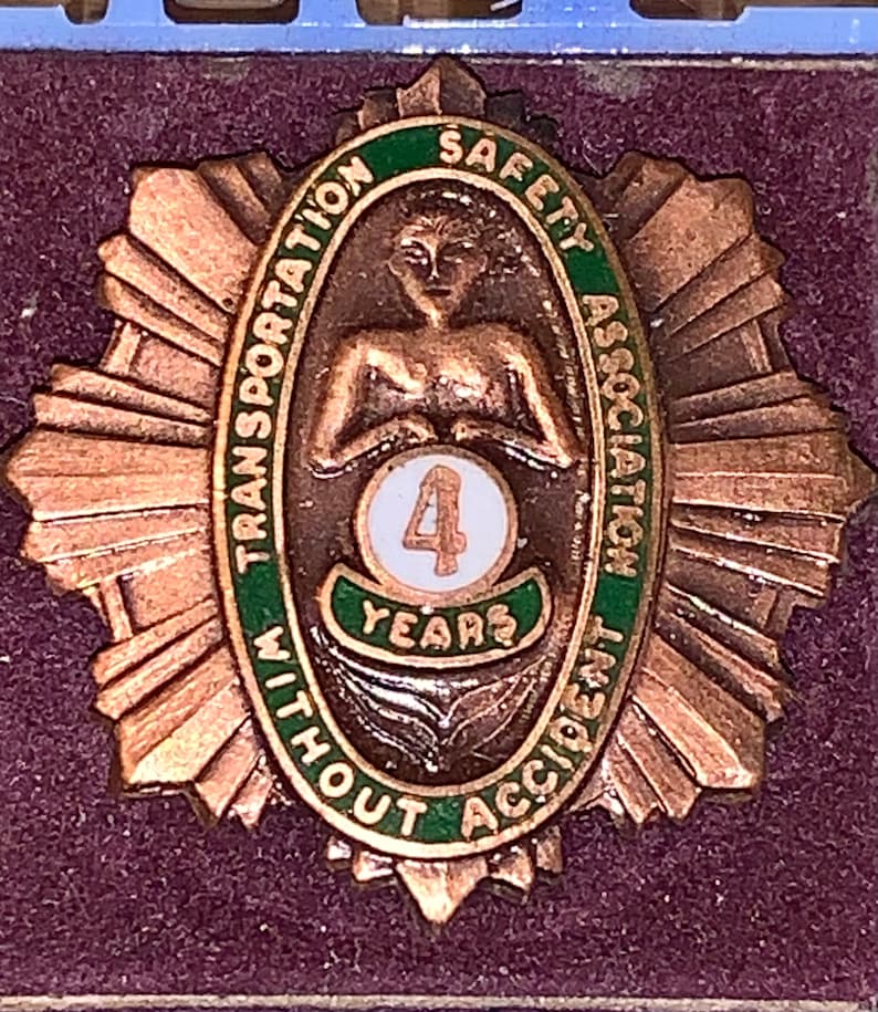 Vintage Safe Driving Award Pin Transportation Safety Association Ont ...
