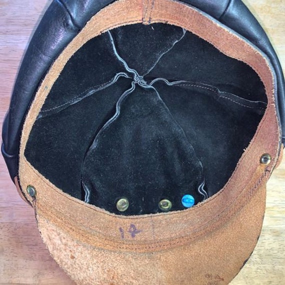 Vintage HARLEY DAVIDSON Leather Biker Cap with Two Ha… - Gem