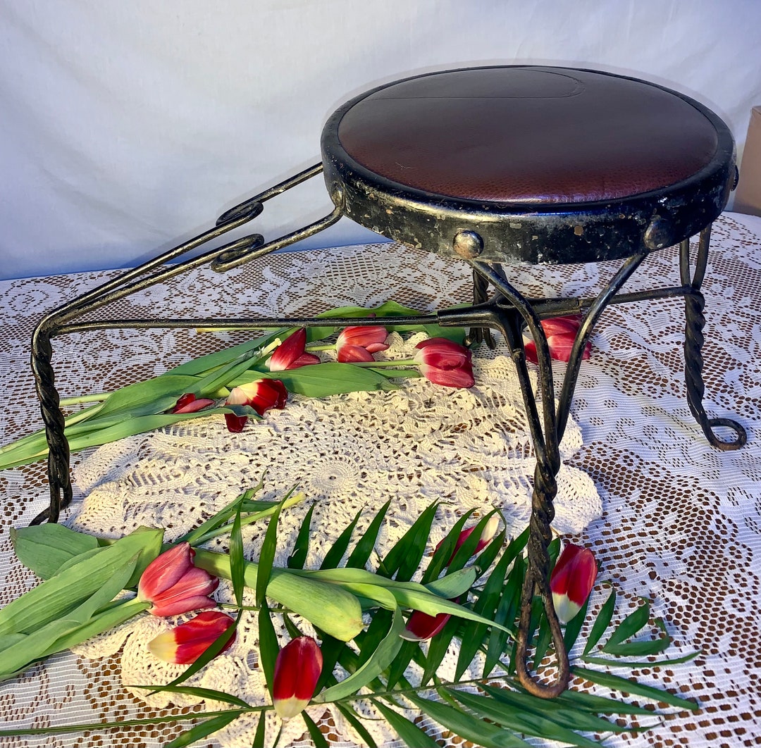 Antique 1930s Rare Twisted Black Metal Wire and Wood - Very UNIQUE ...