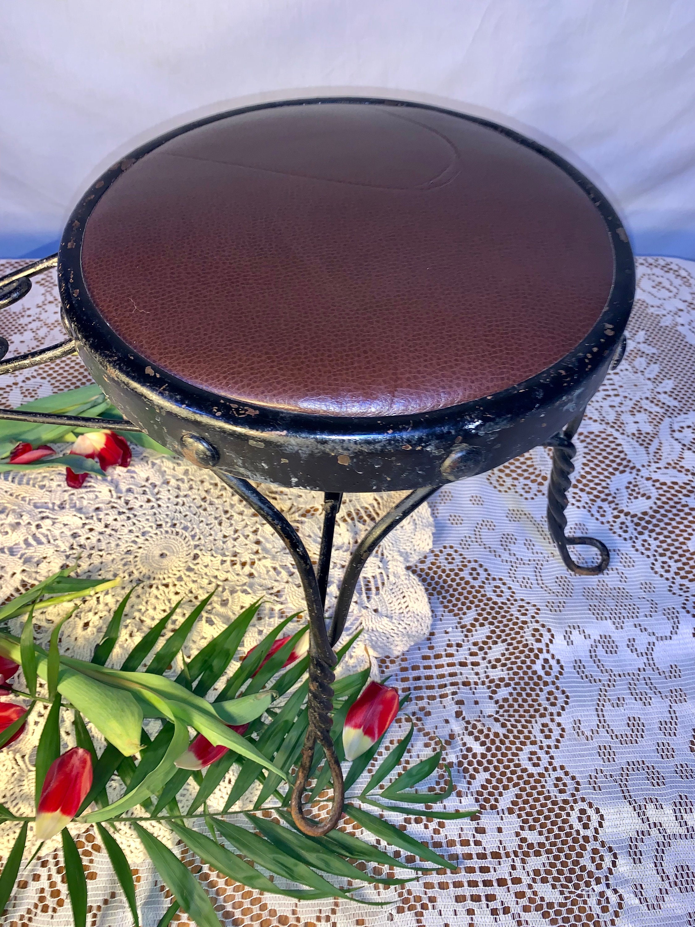 Antique 1930s Rare Twisted Black Metal Wire and Wood - Very UNIQUE ...