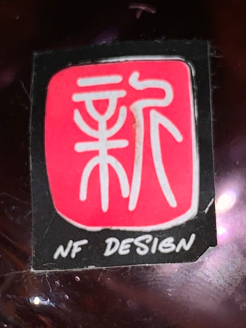 Vintage 1950’s “NF Design” Brand Art Glass Very Large 15” Tall UNIQUE ...